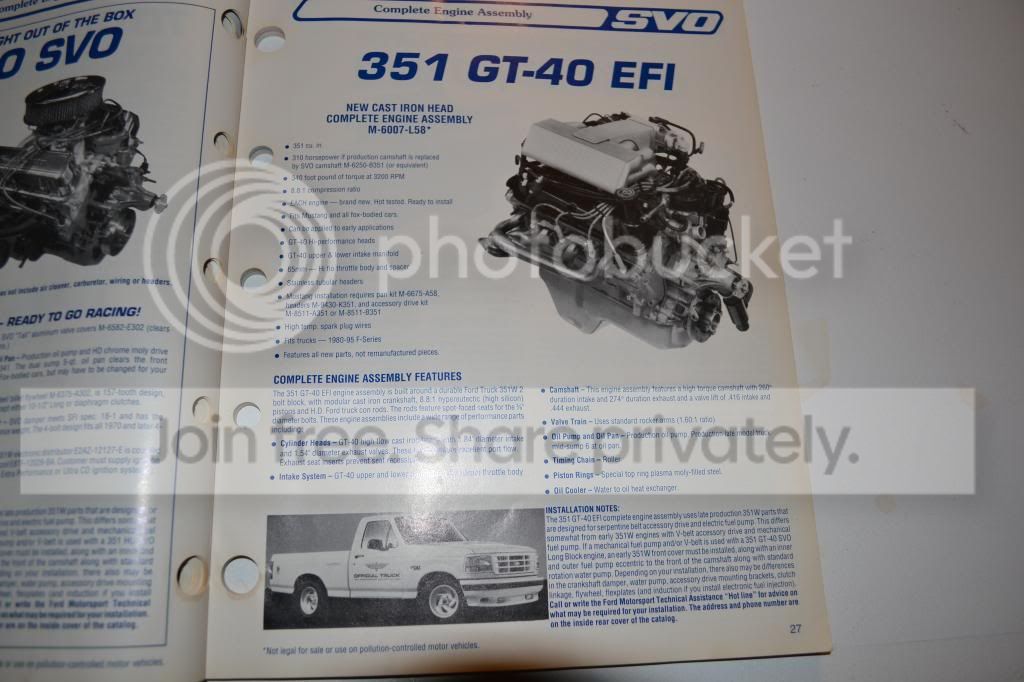 Anybody with a Ford Racing 1996 catalog - 351w? | Vintage Mustang Forums